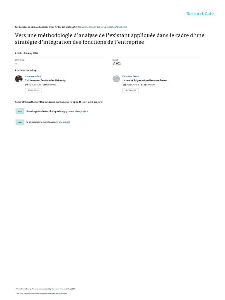 Méthodologie d'analyse de l'existant | PDF | Analyse comparative | Business