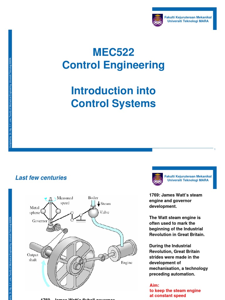 Mec522 Part I | PDF | Control Theory | Control System