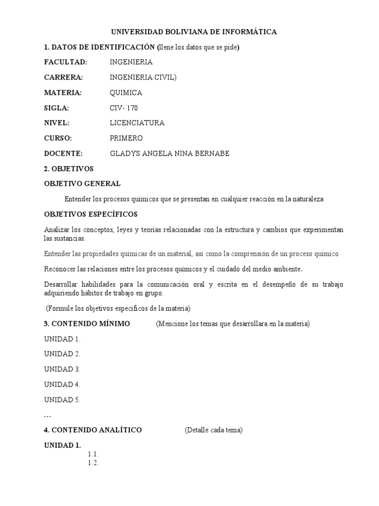 Formato Planificacion y Dosificacion de Materias | PDF | Evaluación ...