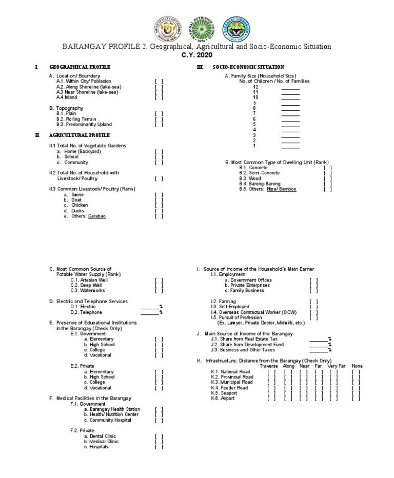 Barangay Profile 2. Geographical, Agricultural and Socio-Economic ...