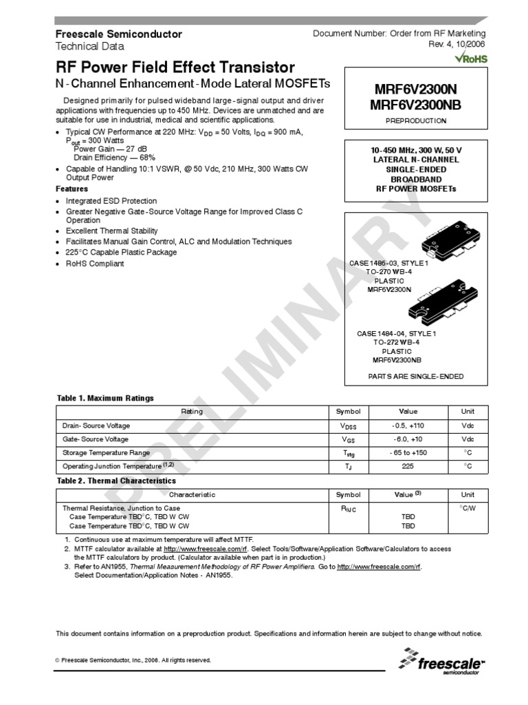 Datasheet | PDF | Field Effect Transistor | Mosfet