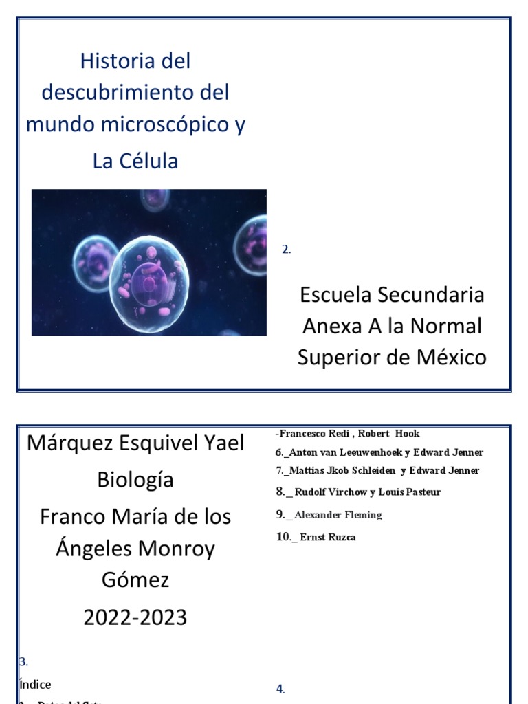 Historia Del Descubrimiento Del Mundo Microscópico | PDF | Microscopio ...