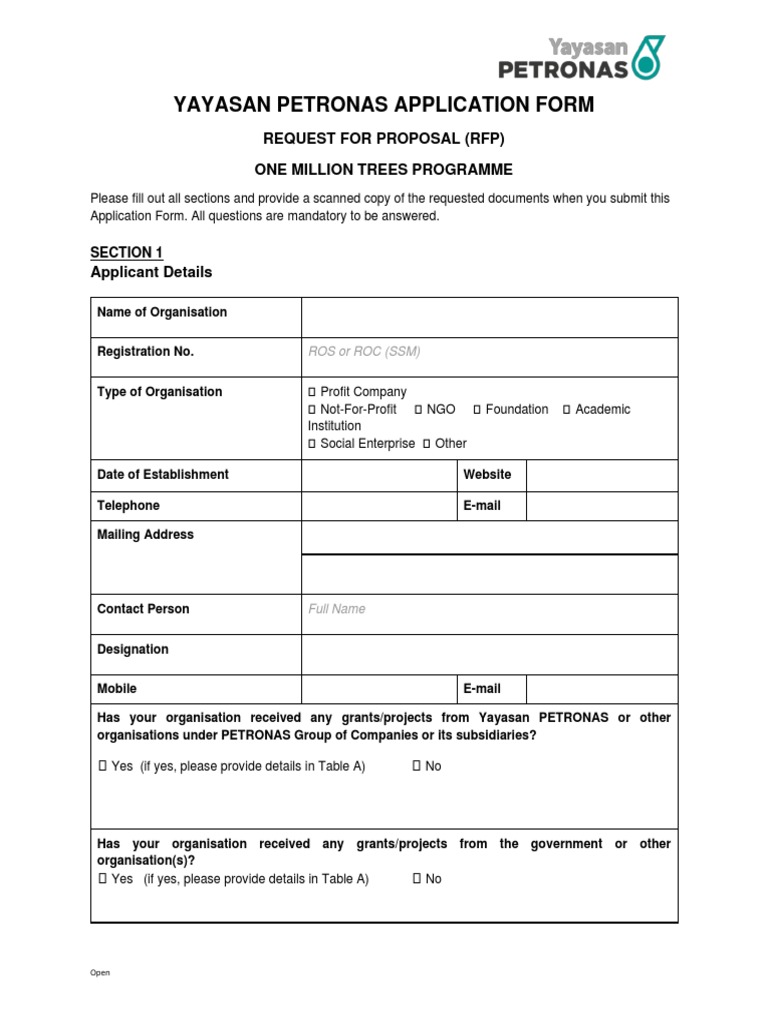 Omt-Rfp Application Form 2023-1 | Download Free PDF | Request For ...