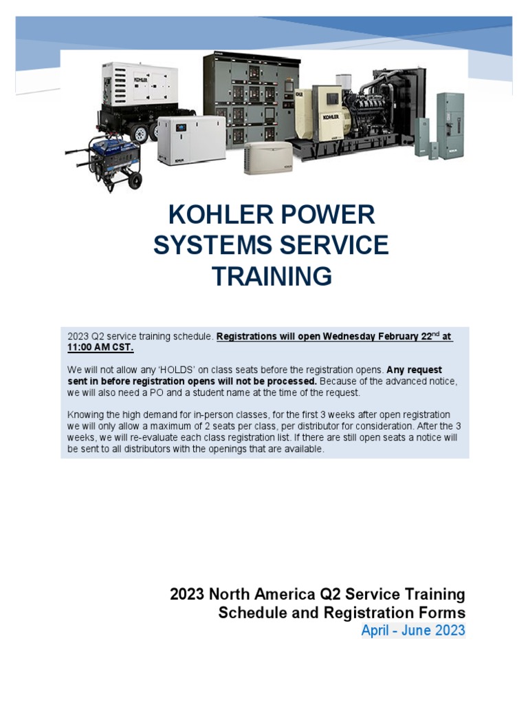 2023 KPS Service Training Schedule Apr-June | PDF | Engines | Educational Technology