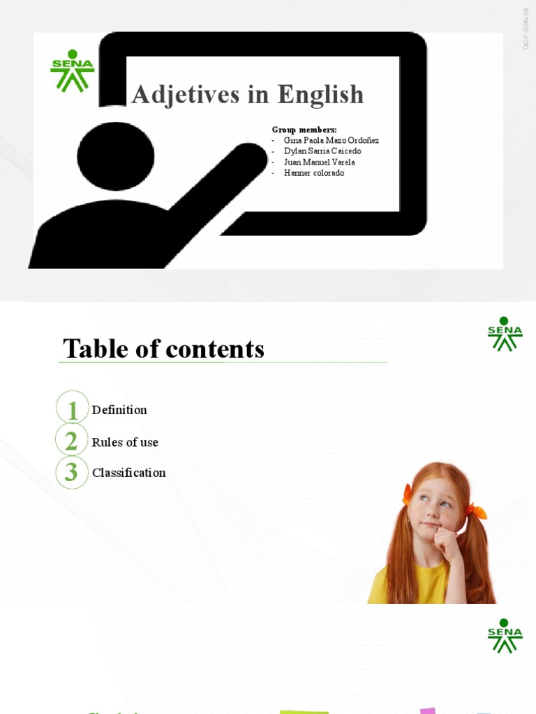 P. Adjetivos | Descargar gratis PDF | Adjetivo | Sintaxis