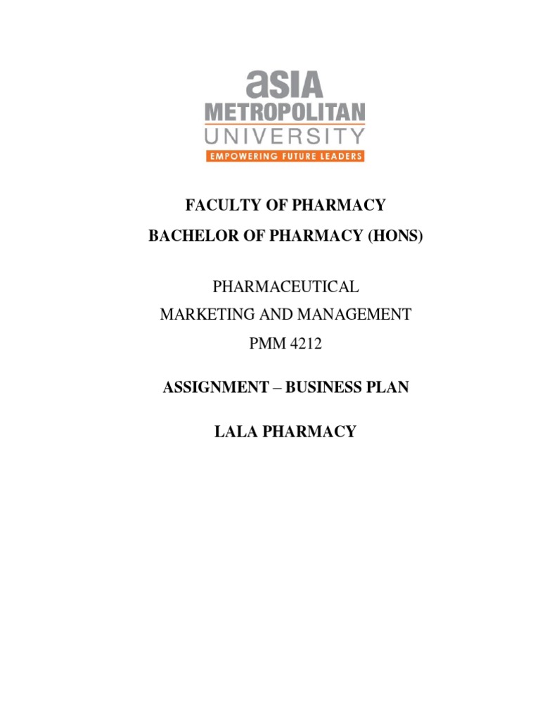PHARMACY BUSINESS PLAN SAMPLE | PDF | Balance Sheet | Pharmacy