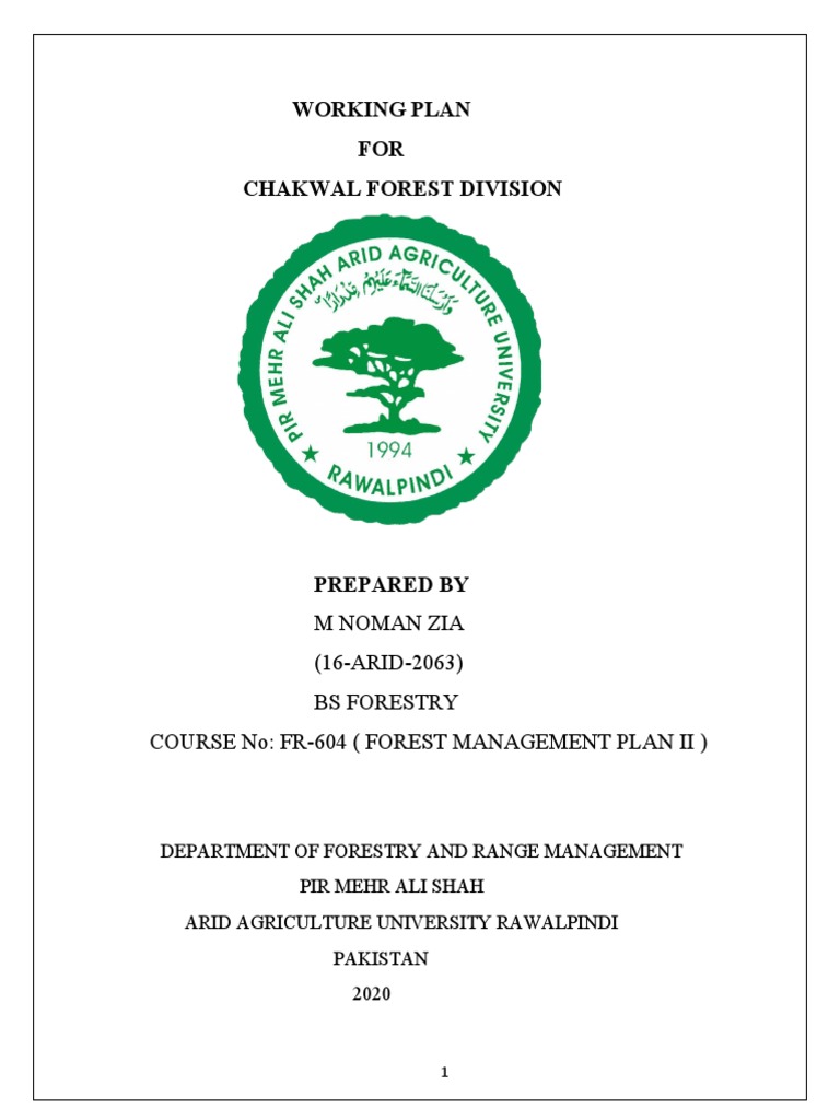 Working Plan | PDF | Grazing | Forestry