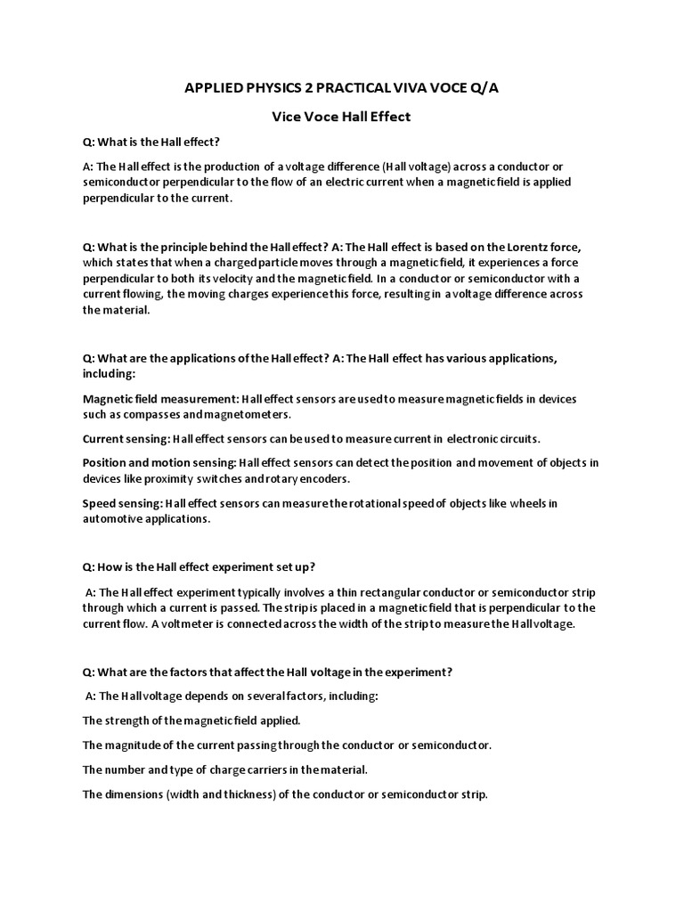 Applied Physics 2 Practical Viva Voce Q | PDF | Capacitor | Electron