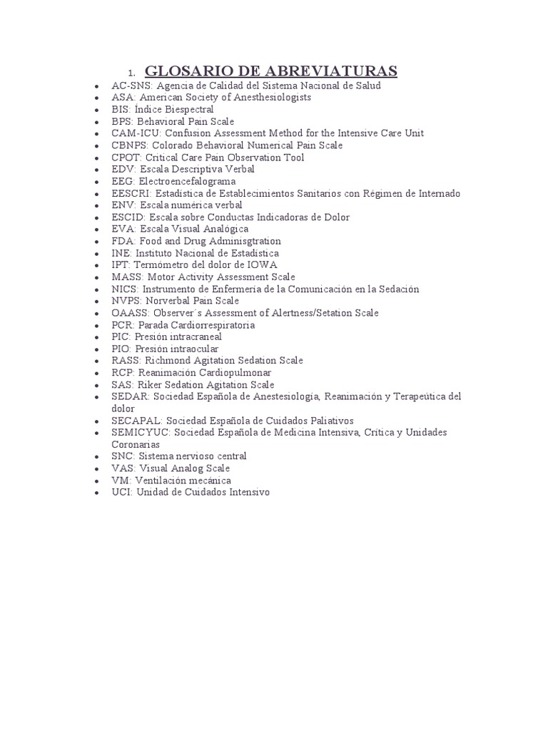 Glosario de Abreviaturas | PDF