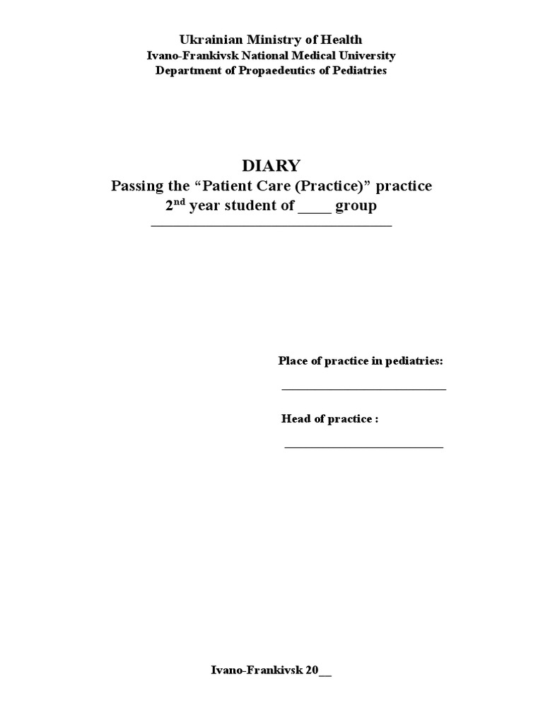 Pedia... - Diary (Nursing) | PDF | Pediatrics | Hospital