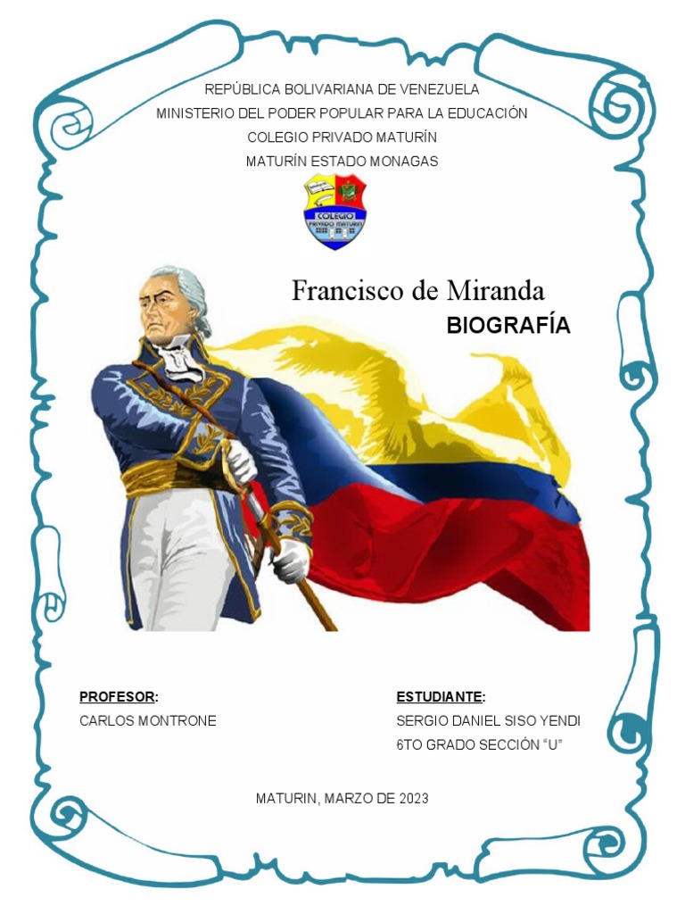 Biografia Francisco de Miranda | PDF | Conflictos | Revoluciones Atlánticas