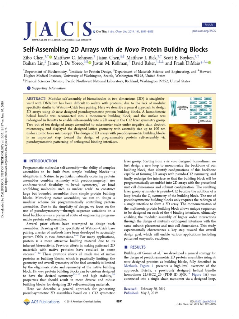 2019 Jacs | PDF | Proteins | Atomic Force Microscopy