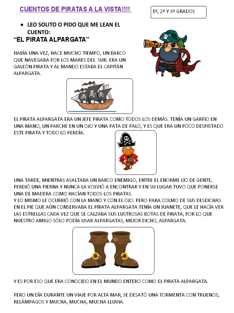 Cuentos de Piratas A La Vista 1º Grado | PDF | Zapato | Piratería