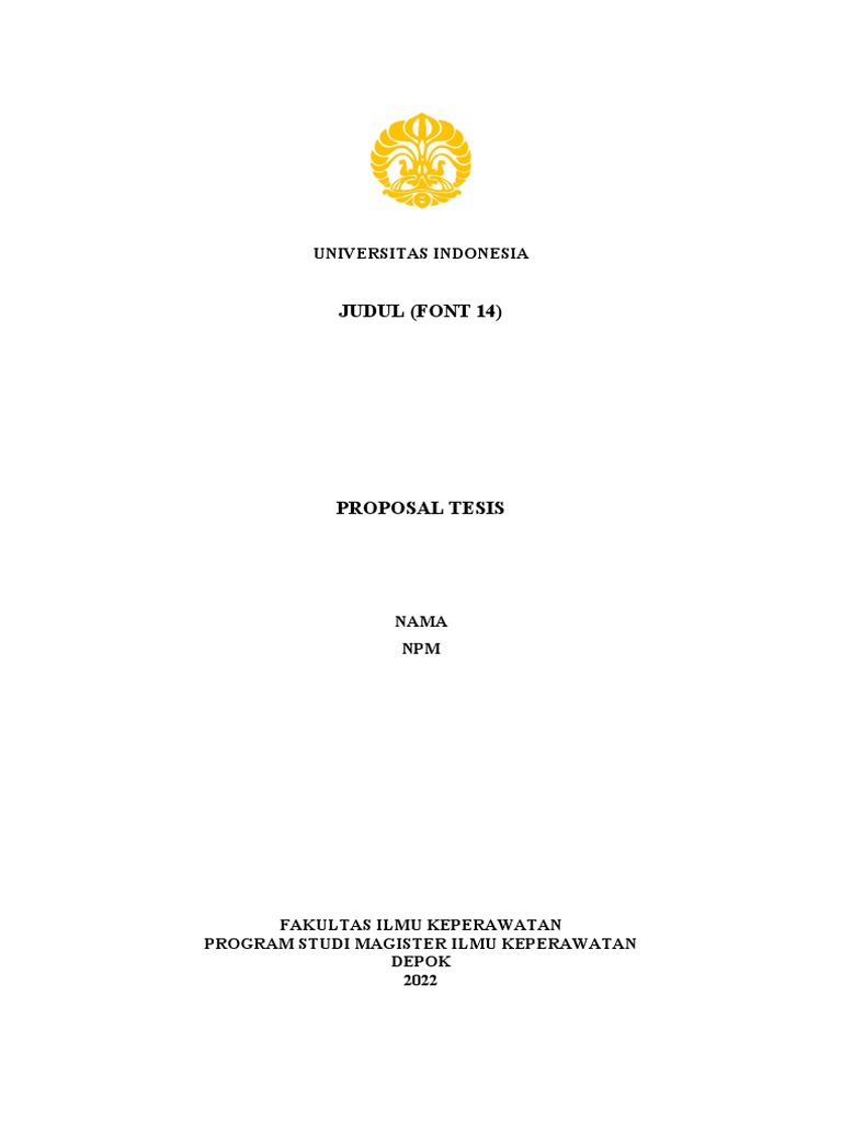 Template Proposal Tesis FIK UI - 3 Bab | PDF | Komputer