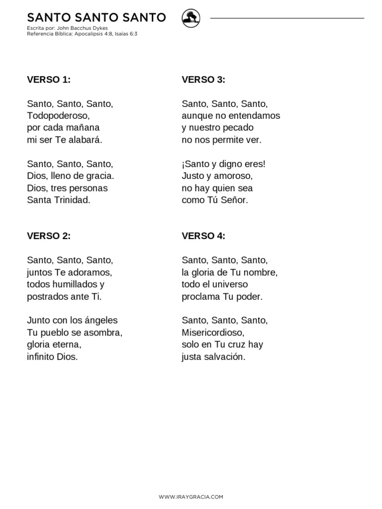 Santo Santo Santo Letra | PDF