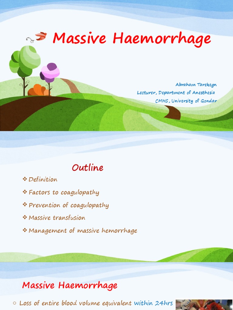 Management of Massive Hemorrhage | PDF | Bleeding | Platelet