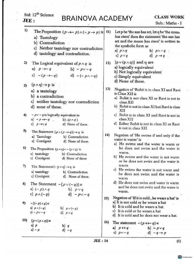 JEE2015 3 Logic | PDF JEE2015 3 Logic | PDF