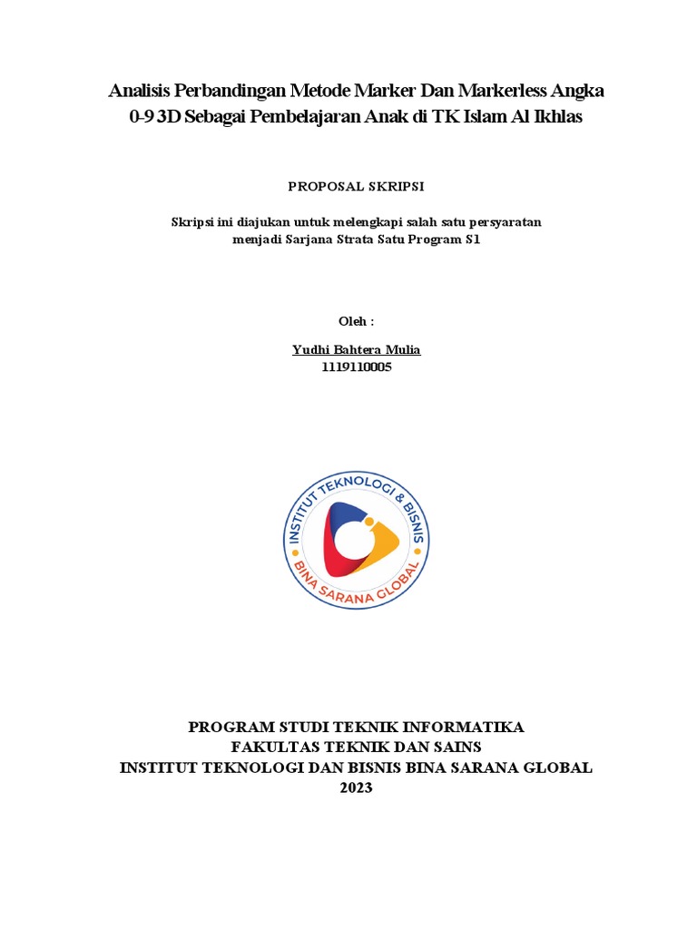 (NEW PROPOSAL) Analisis Perbandingan Metode Marker Dan Markerless Angka ...