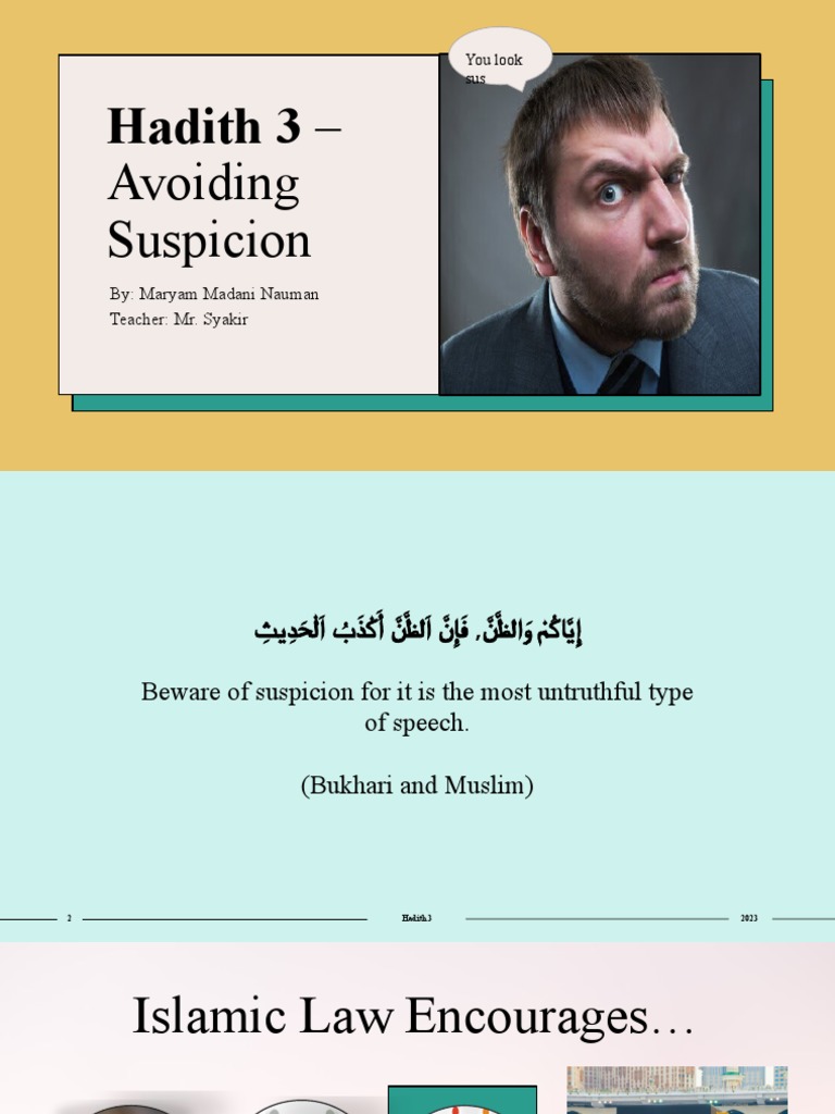 Avoiding Suspicion in Islam: Hadith 3 | PDF