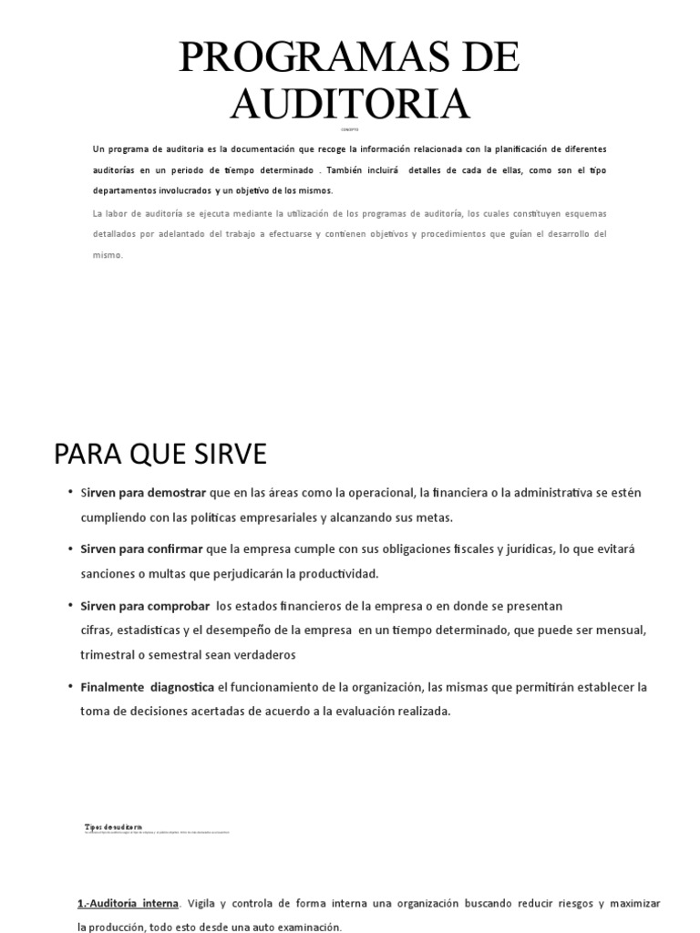 Programas de Auditoria | PDF | Auditoría | Business