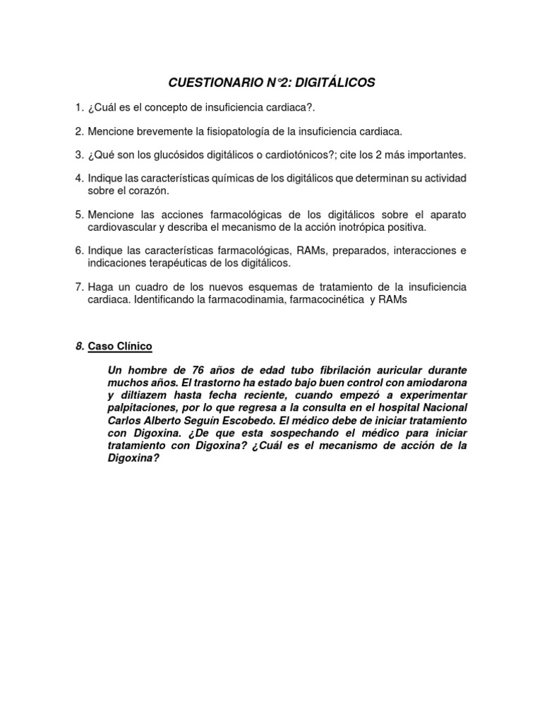 Insuficiencia Cardíaca y Digitálicos | PDF | Ciencia y matemáticas