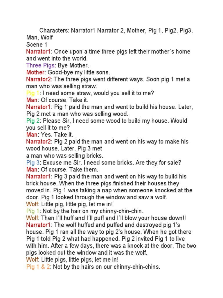 Story 3 Little Pigs | PDF