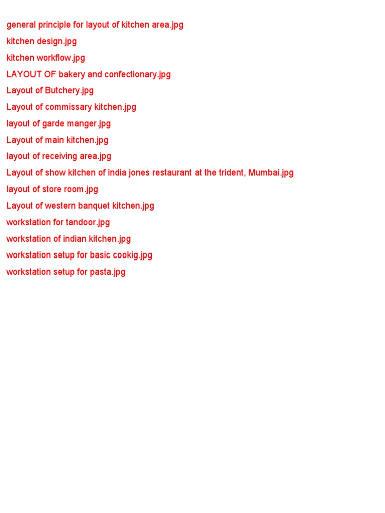 Kitchen Department Layout Principles | PDF | Finance & Money Management