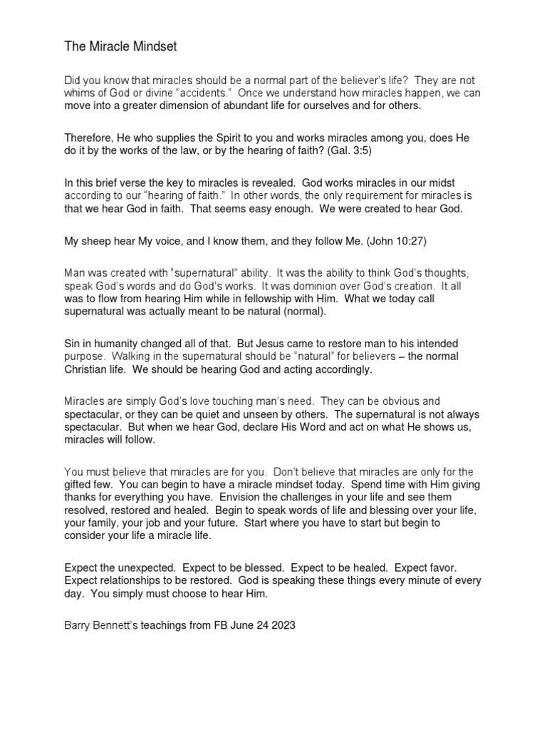 Miracle Mindset | PDF