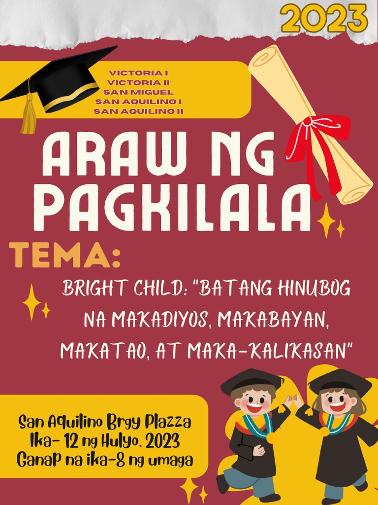 Purple Yellow Illustrated Graduation Ceremony Program | PDF