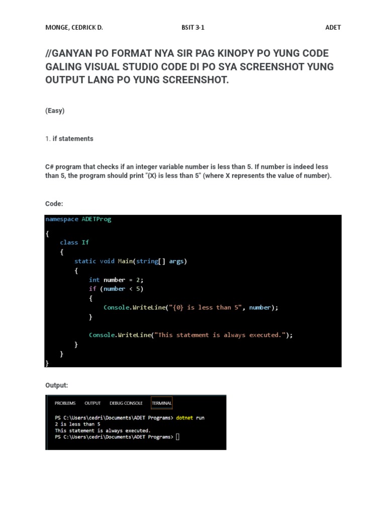 CSharp CONTROL STRUCTURES | Download Free PDF | C Sharp (Programming Language) | Namespace