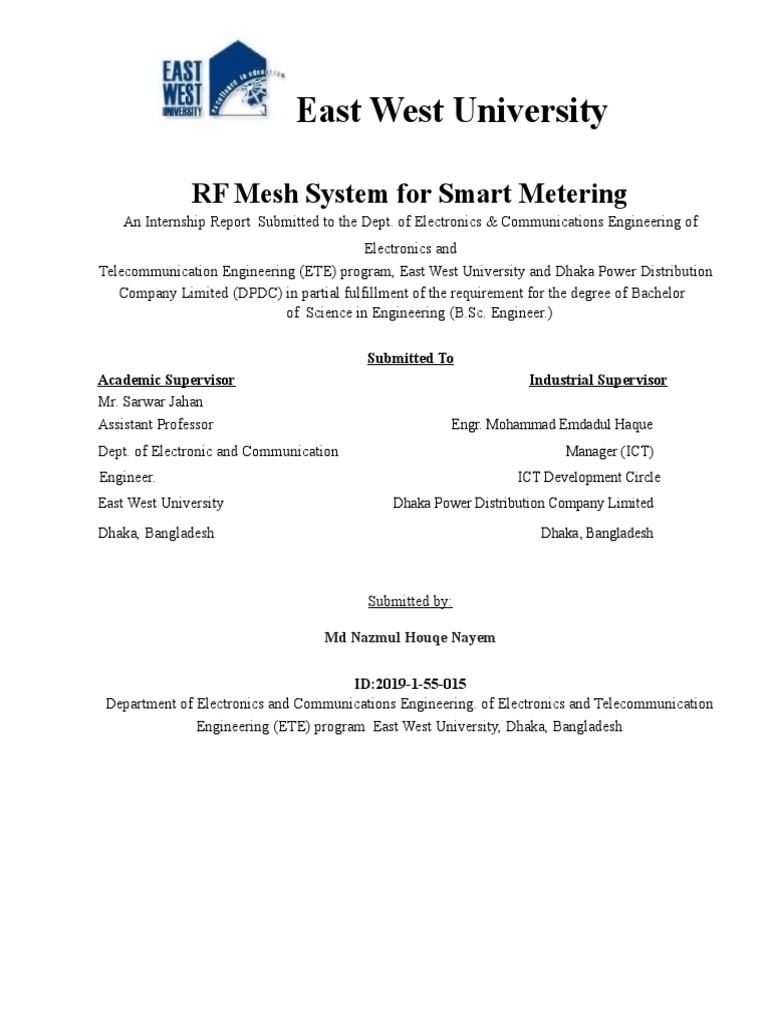 RF Mesh Systems For Smart Metering (2019-1-55-015) | PDF | Computer ...
