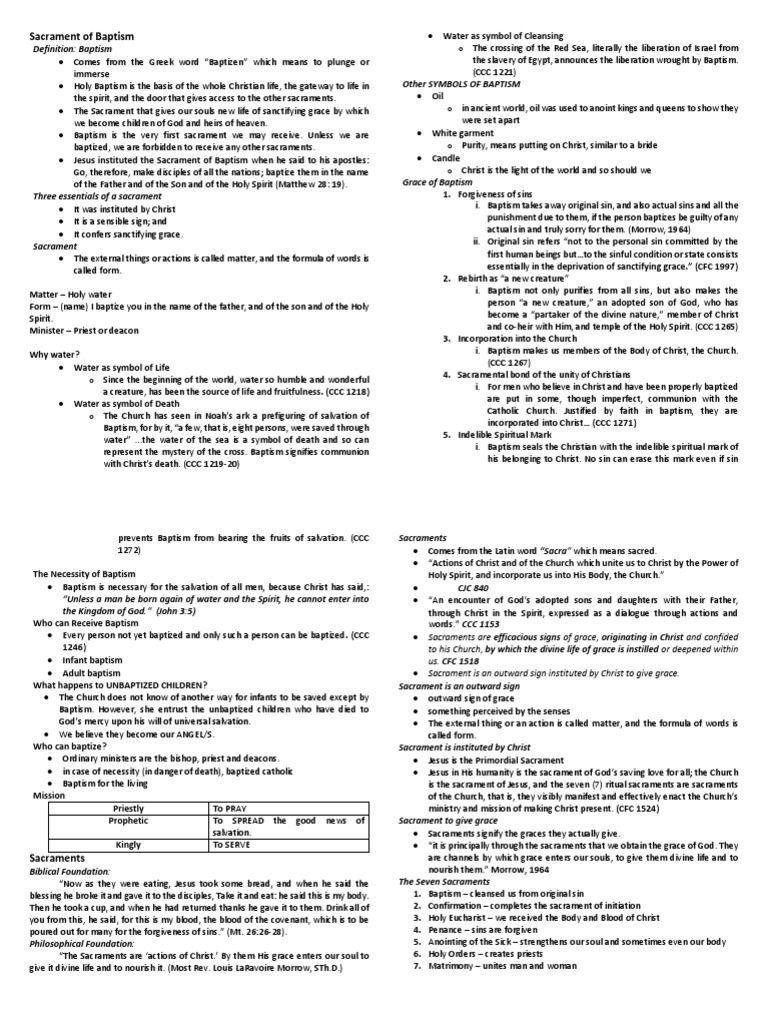 FCL Reviewer | PDF | Eucharist | Baptism