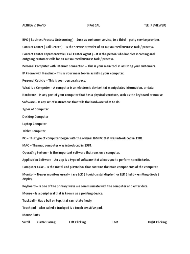 Tle Reviewer | PDF | Computer Network | Computer Hardware