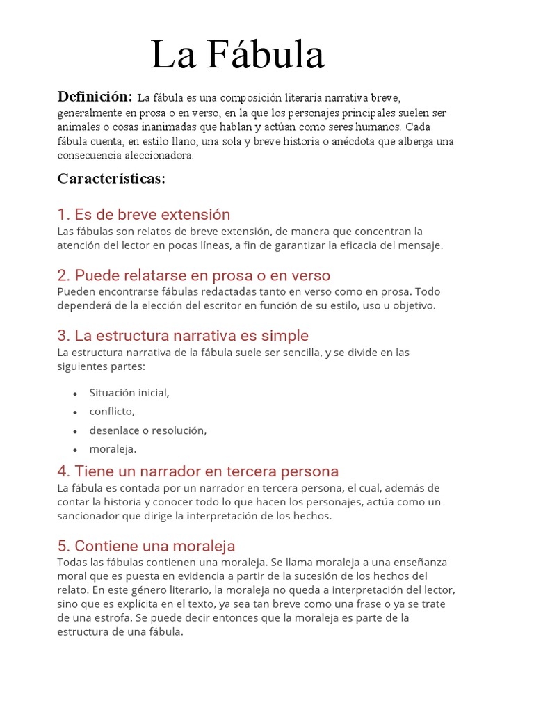 Estructura y función de la fábula | PDF | Fábula | Narración