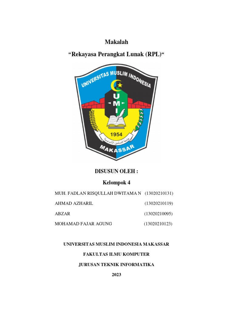 Rekayasa Perangkat Lunak (RPL) KELOMPOK 4 | PDF | Komputer | Teknologi ...
