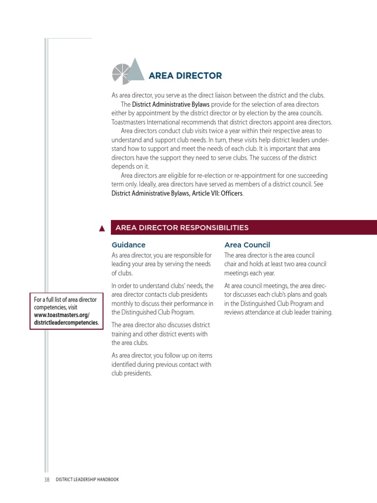 Area Director Responsibilities Guide | PDF