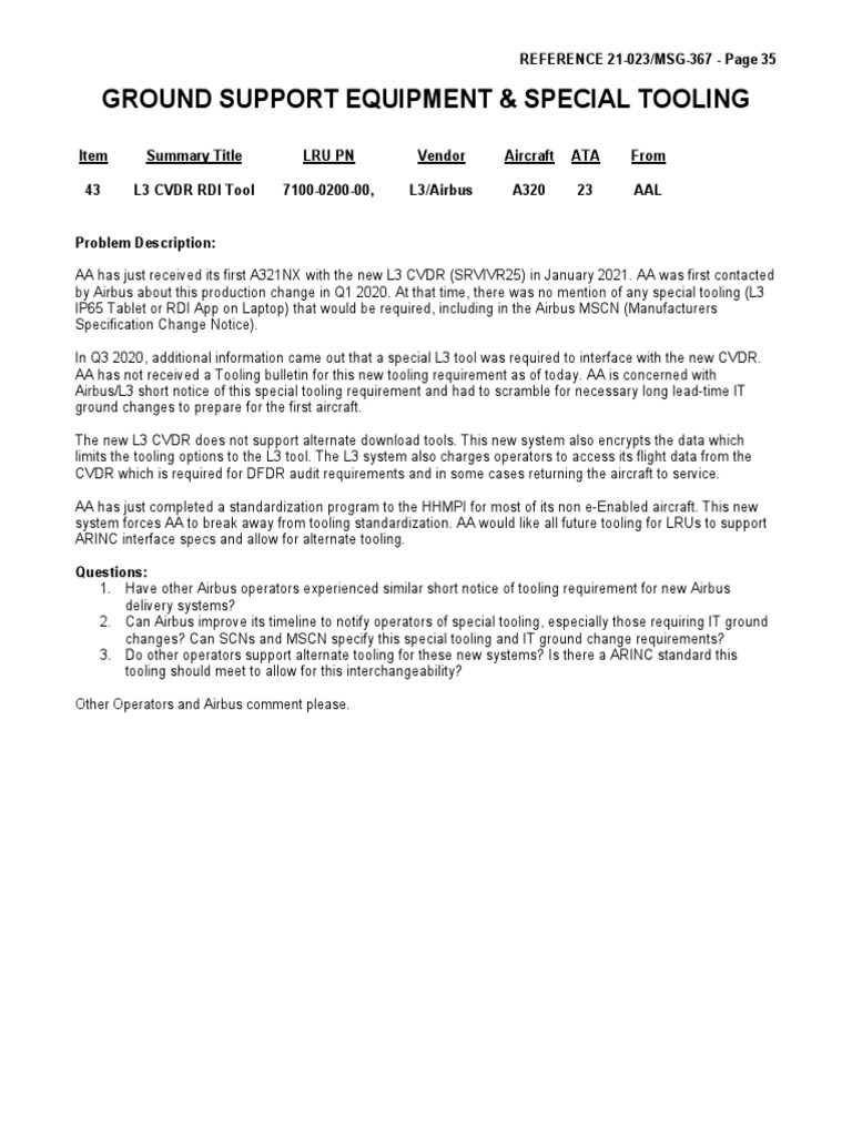 06 - GSE Special Tooling | PDF | Aircraft | Manufactured Goods