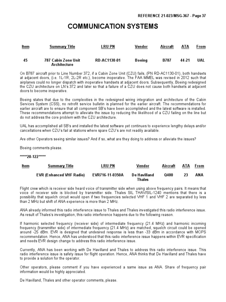 07 - Communications Systems | PDF | United Airlines | Electromagnetic Interference