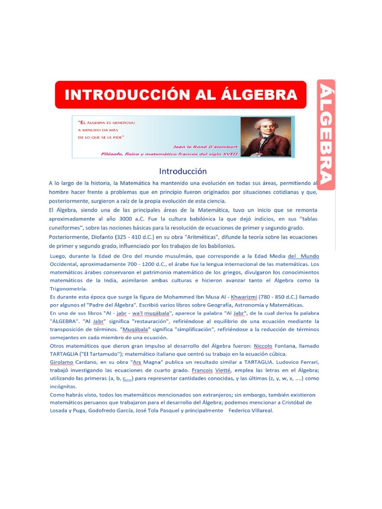 Taller # 2 - Introducción Al Álgebra. | PDF