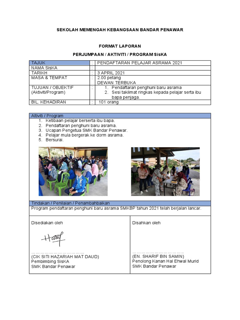 Laporan Siska SMKBP 2021 | PDF