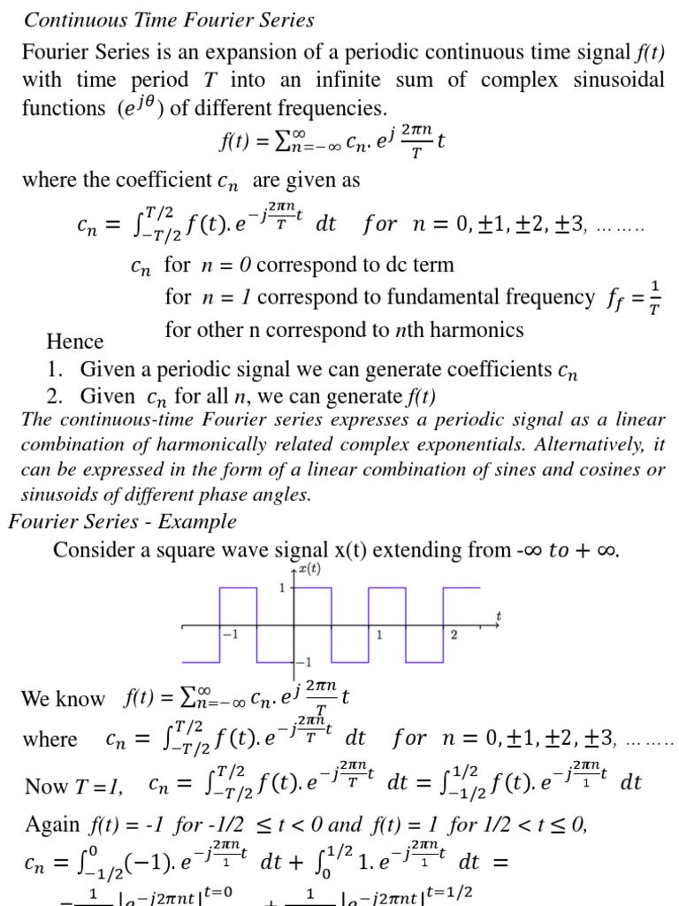 Complex Exponential Fourier Series | PDF | Sine Wave | Fourier Series Complex Exponential Fourier Series | PDF | Sine Wave | Fourier Series