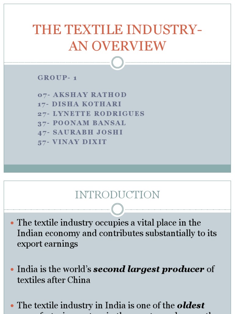 The Textile Industry-An Overview | PDF | Textile Industry | Industries