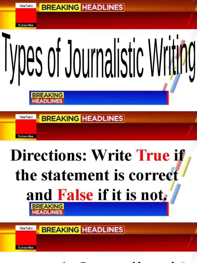 Types of Journalistic Writing | PDF | News | Journalism