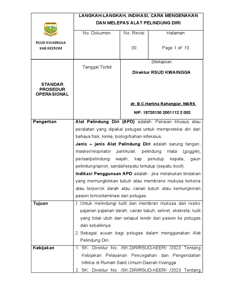 Rsud Kwaingga Kab Keerom Ditetapkan: Dr. B .C.Herlina Rahangiar, MARS NIP. 19720130 2001112 2 ...
