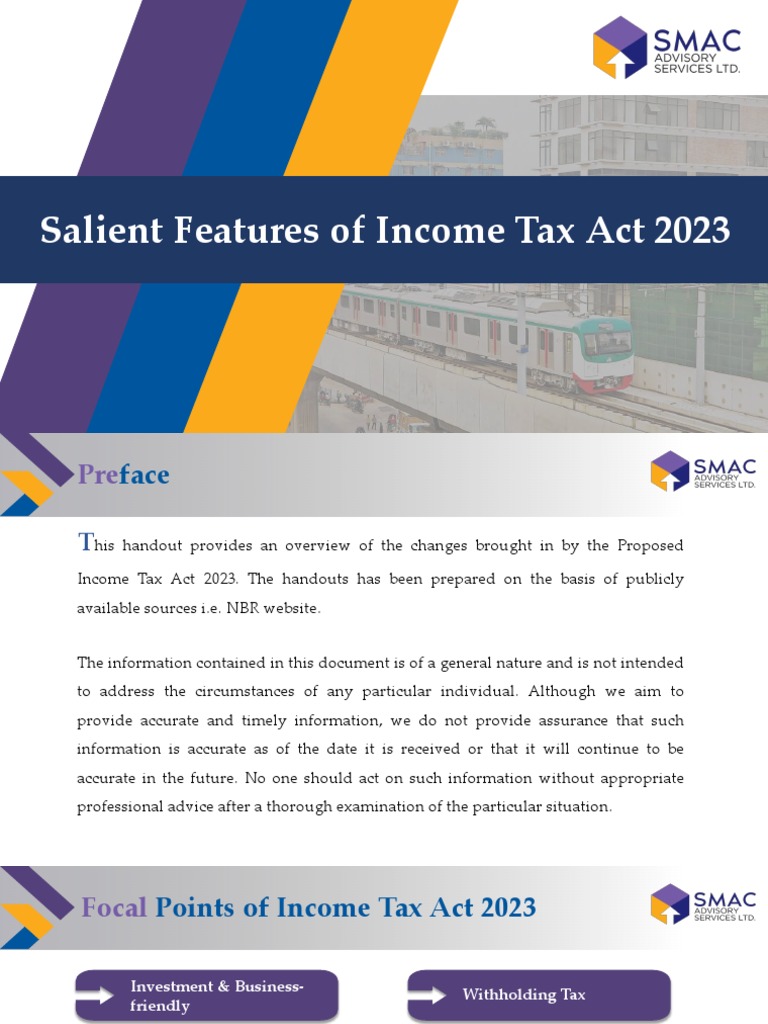 Income Tax Act 2023: Key Features | PDF | Taxes | Expense