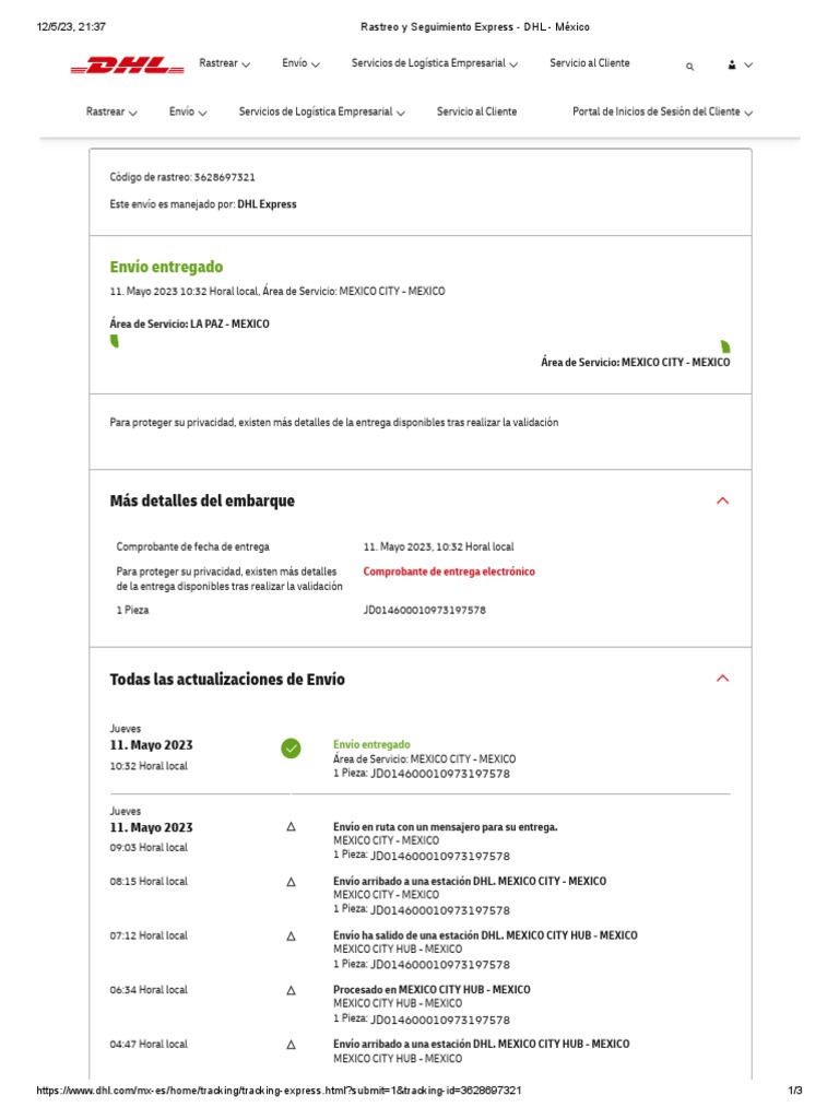 Rastreo y Seguimiento Express - DHL - México | PDF | Economias | Business