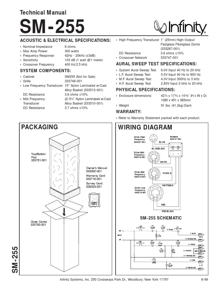 Infinity SM 255 | PDF | Audio Electronics | Audio Engineering