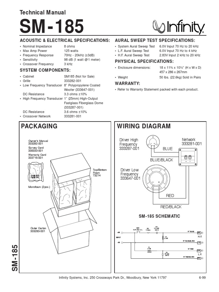 Infinity sm-185 | PDF | Electronics | Electrical Engineering