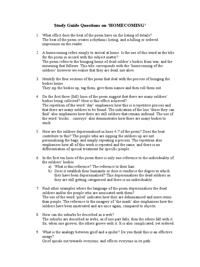 Analysis of Dawe's "Homecoming" Poem | PDF | Grief | Poetry