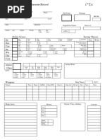 AD&D 2nd Edition Character Sheet | PDF | Role Playing Games | Leisure